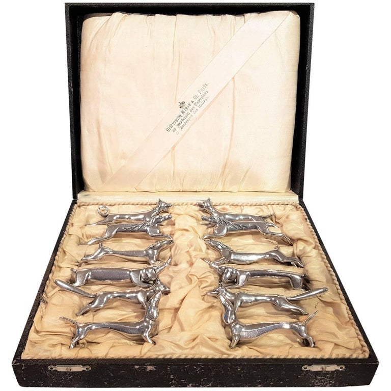 Set of 12 Hunting Animal Knife Rests by WMF ‘Württembergische ...