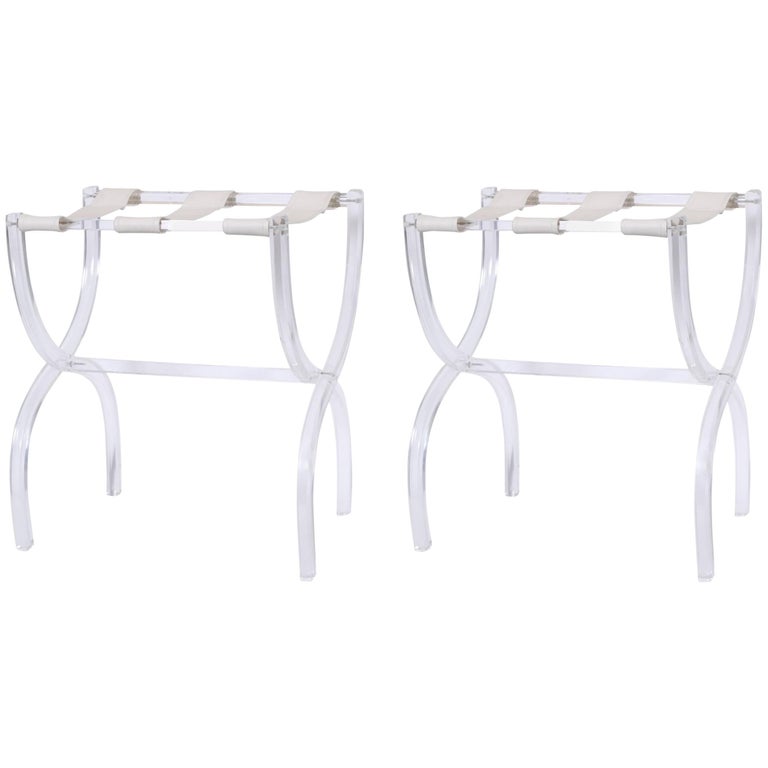 Pair of Midcentury Lucite Folding Stands at 1stDibs