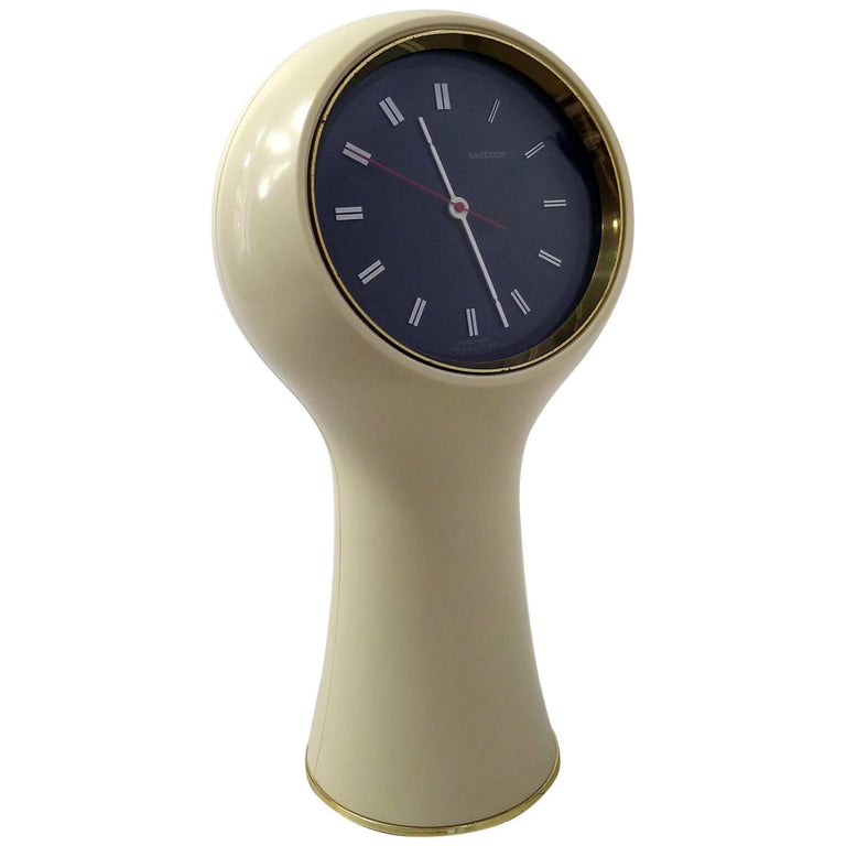 White Table Clock "Secticon" by Angelo Mangiarotti for Secticon For ...