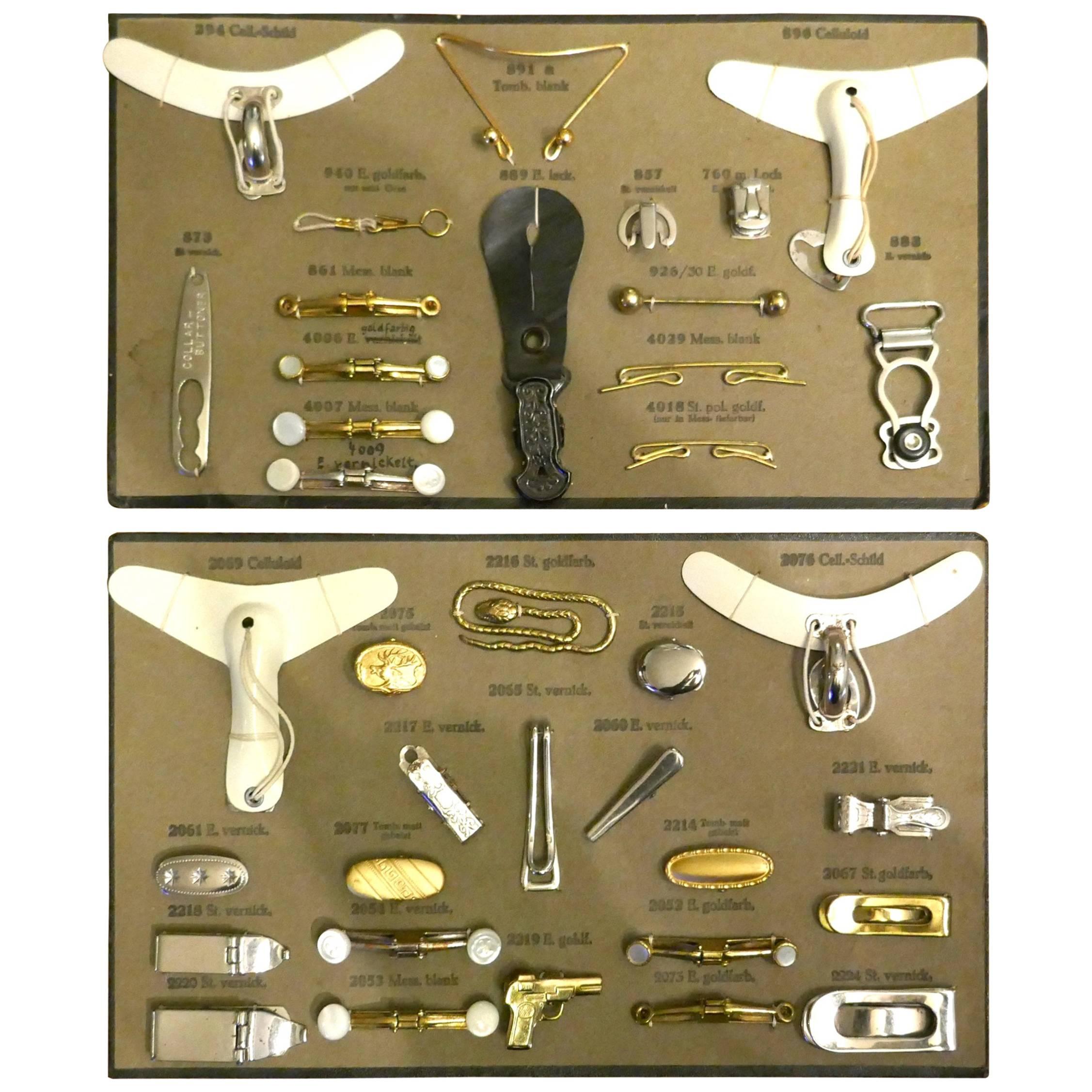 Sample Cards of Salesman’s Shirt Accessories for Gentlemans Outfitter ...