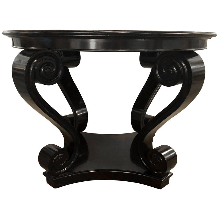 Ralph Lauren Ebonized Scroll Leg Centre Table at 1stDibs