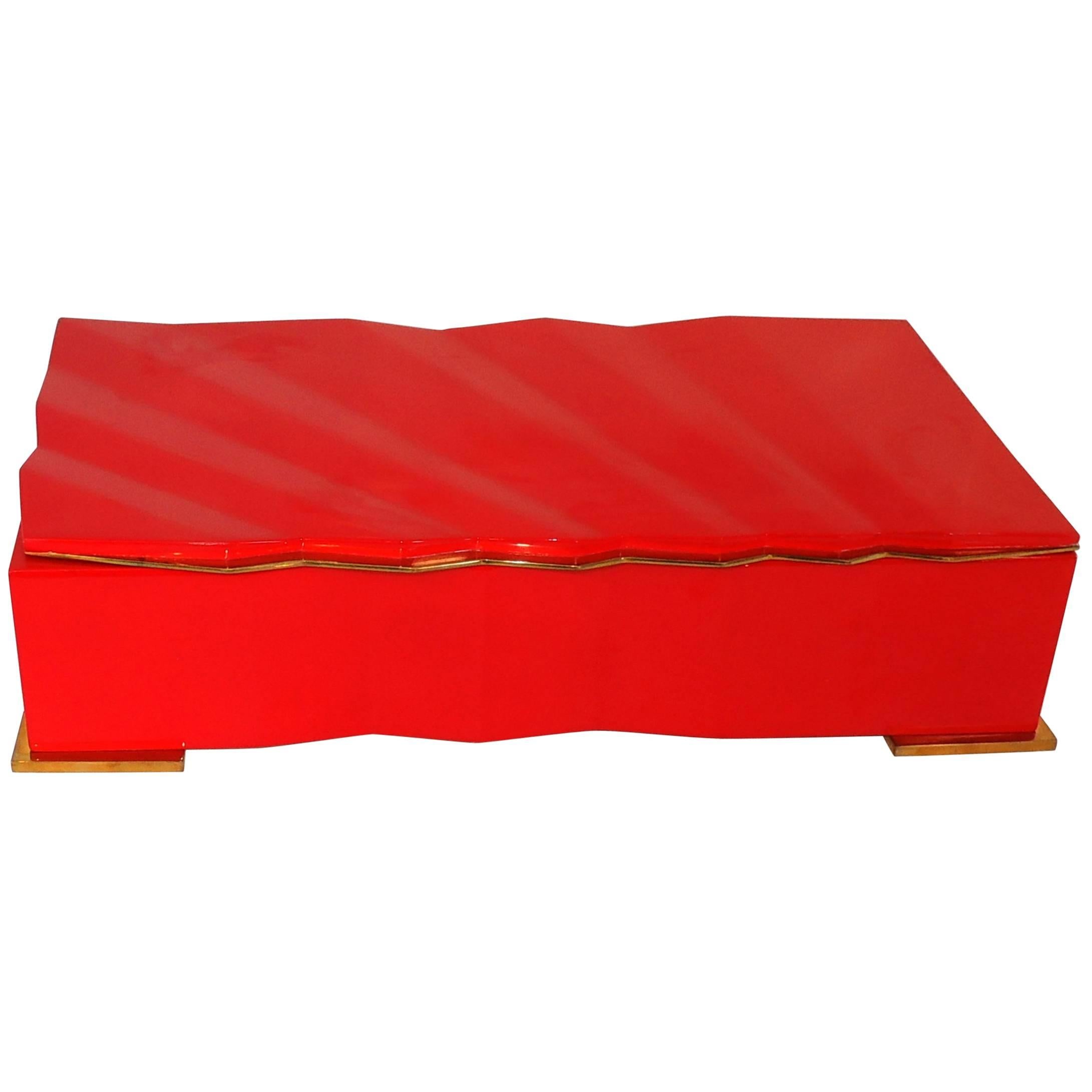 Fine Mid-Century Modern Red Lacquered Brass Lorin Marsh Deco ...