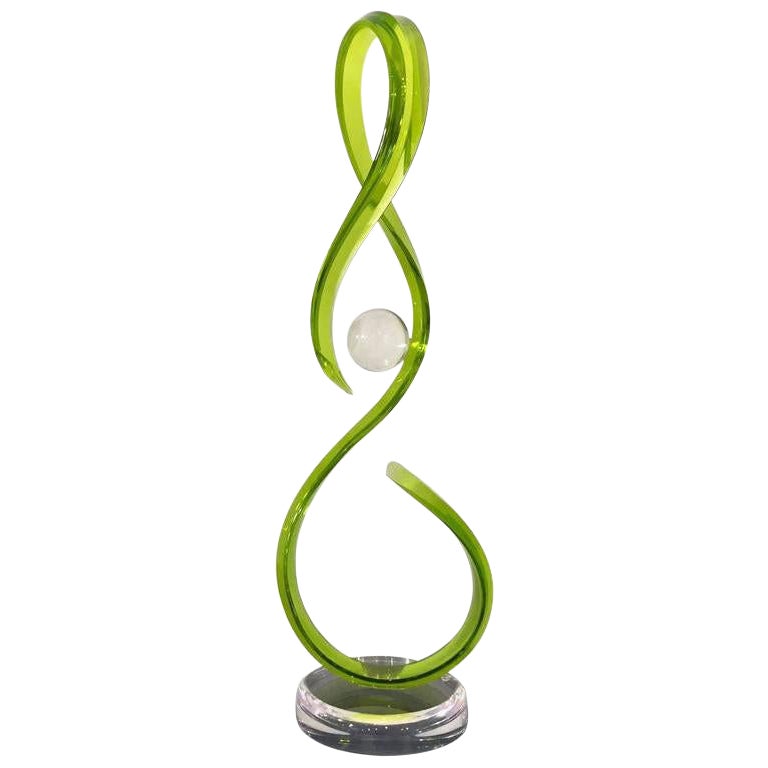 Contemporary Acrylic Sinuous Abstract Sculpture with Scroll Design in ...