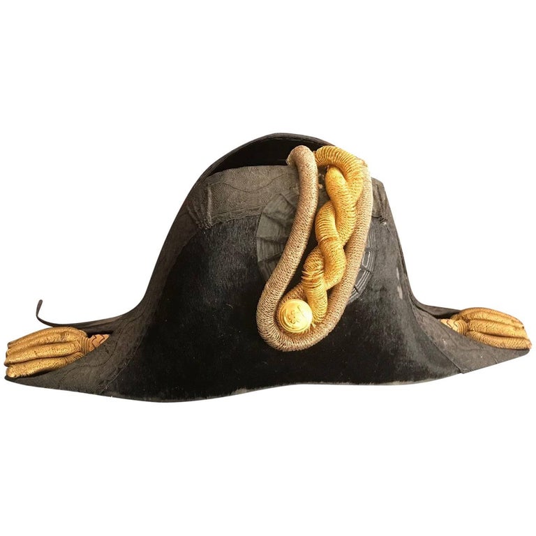 Japanese Antique Imperial Naval Officers Gold Gilt Hat, Meiji Period at ...