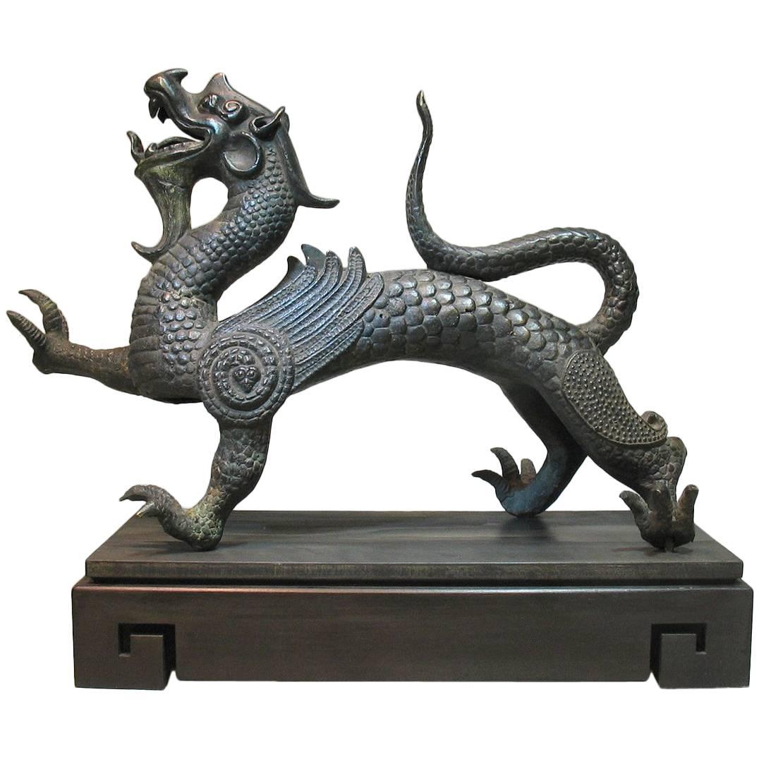 Large and Impressive Chinese Bronze Model of a Mythical Beast "Bixie ...