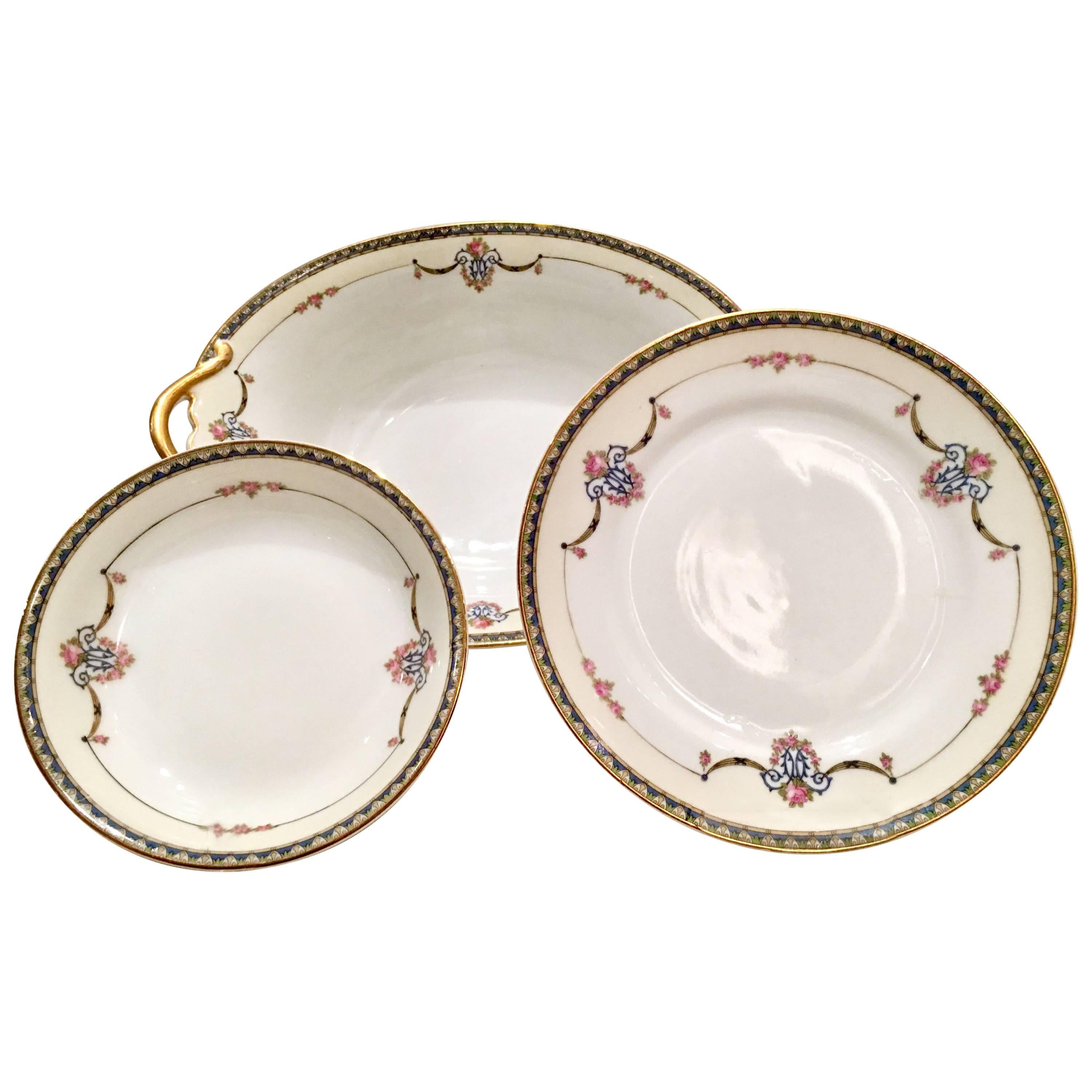 1920'S Art Nouveau Japanese Porcelain Dinnerware Set of 25 Pieces For ...