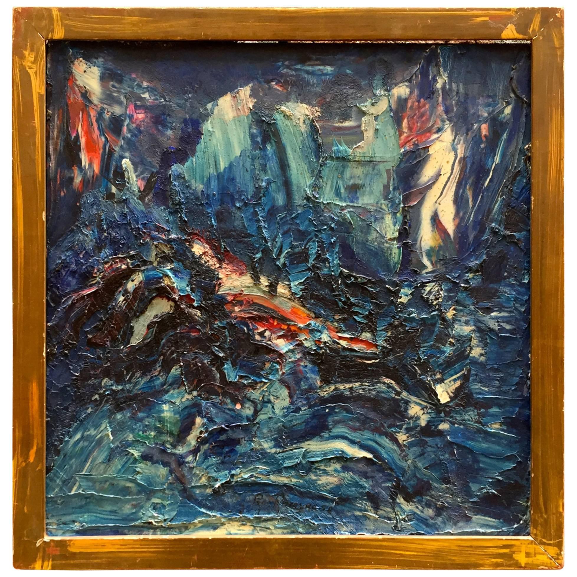 Pepe Romero 1958 Mexican Abstract Painting Tempest at 1stDibs