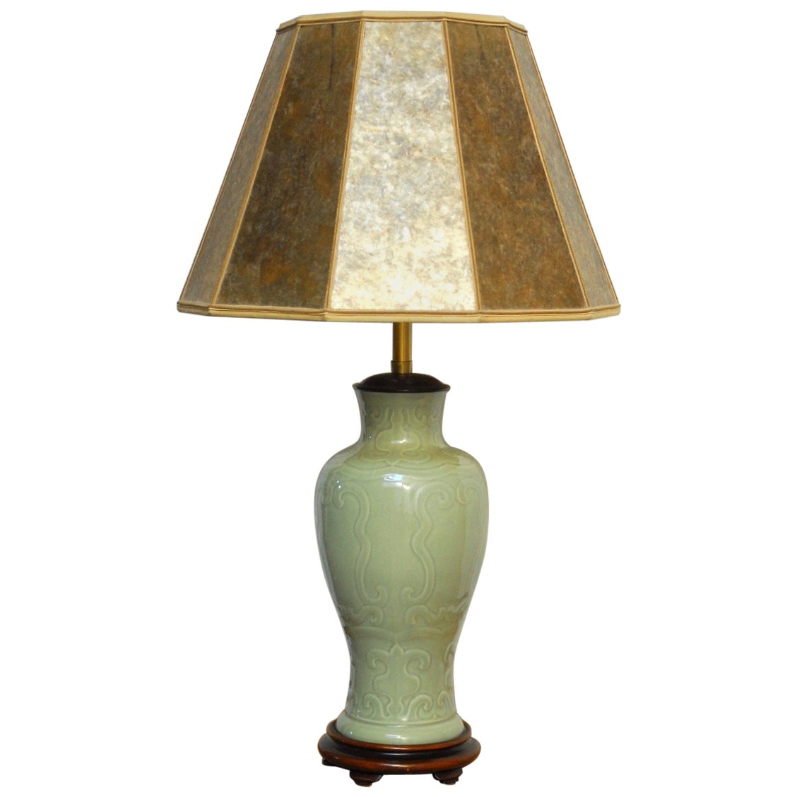 Craquelure Glaze Chinese Style Table Lamp For Sale at 1stDibs
