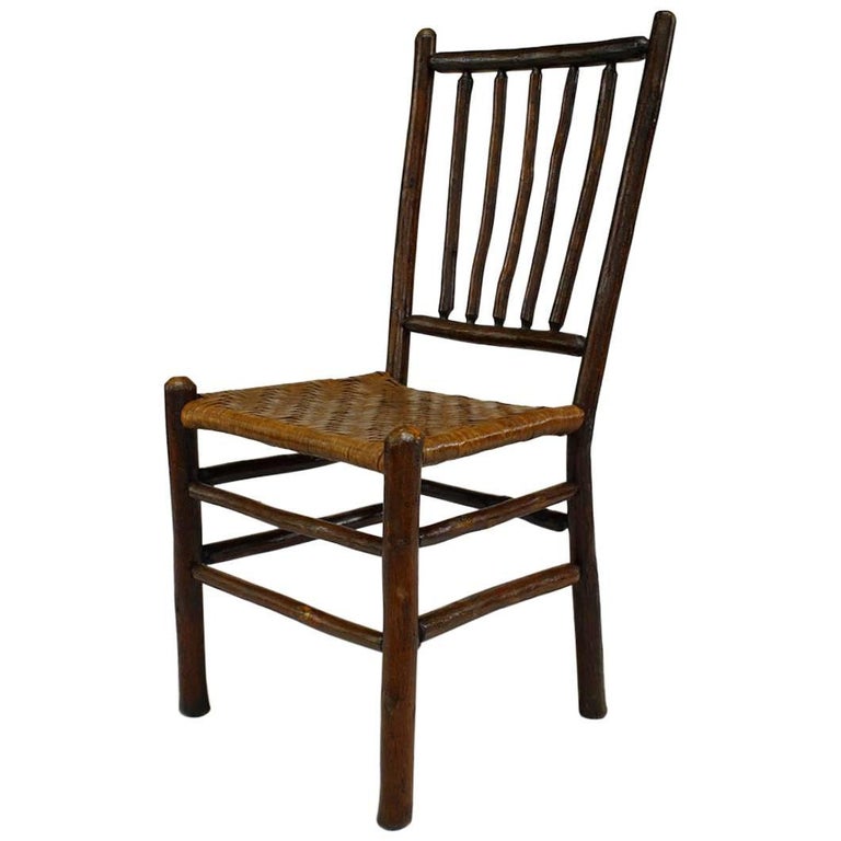Set of Four Rustic Old Hickory Side Chairs at 1stDibs