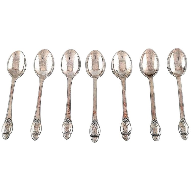 Evald Nielsen Number 6, Teaspoon in Silver. 7 Spoons in Stock. Denmark ...