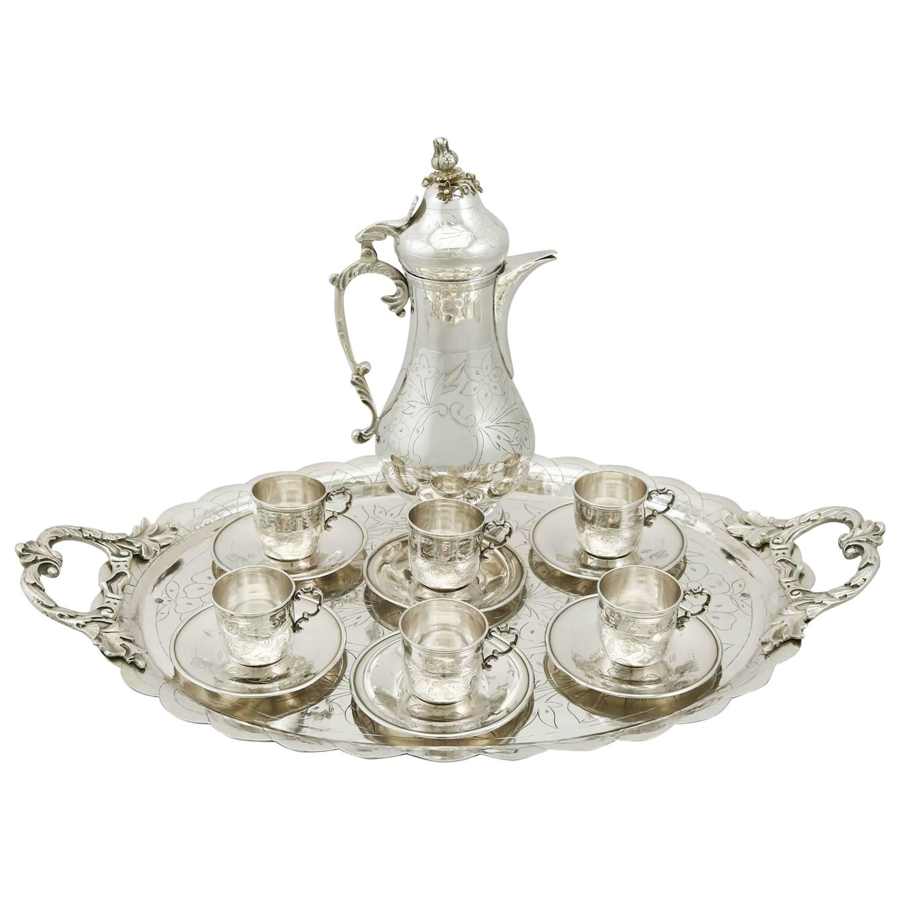 Classic Modern Silver Plate Coffee Service With Tray at 1stdibs