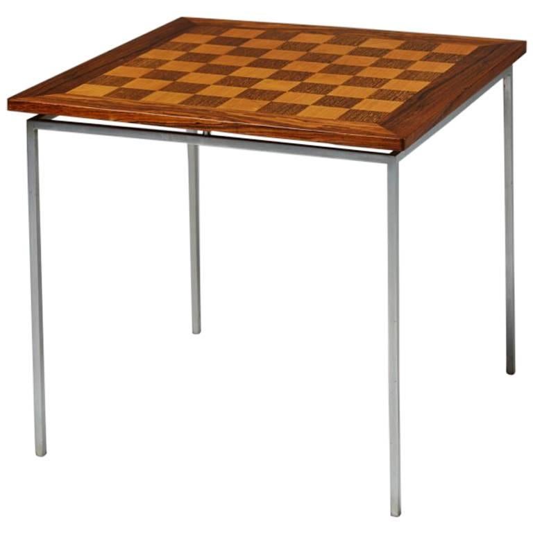 Danish Teak Game Table Backgammon Chess at 1stdibs