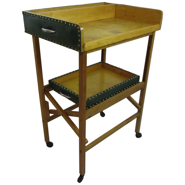 Drink Trolley with Removable Trays and Folding Stand at 1stDibs