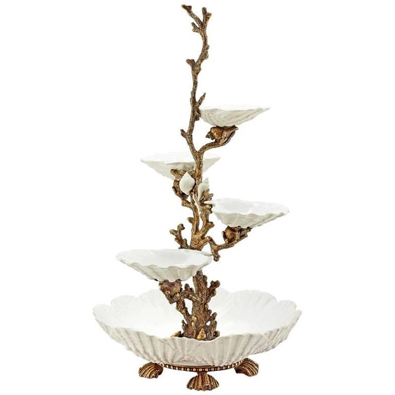 Shells Table Cups in Porcelain and Bronze For Sale at 1stDibs