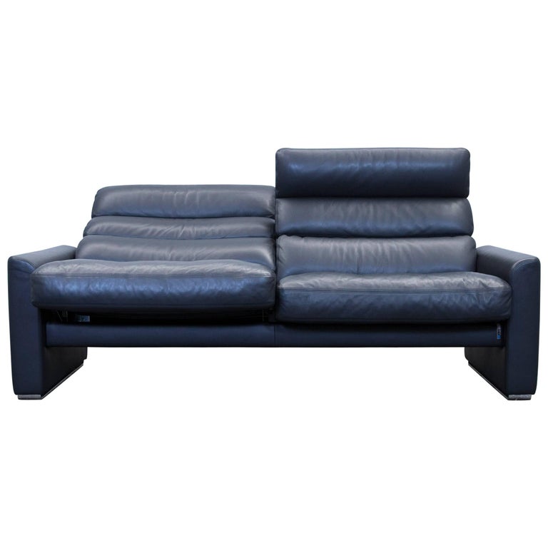 Erpo Soho Designer Sofa Leather Black Two-Seat Couch Modern Function ...