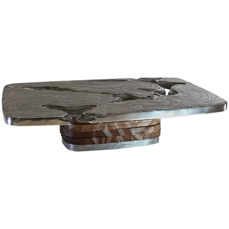 "Hypsometrique" Aluminum Coffee Table by Armand Jonckers at 1stDibs