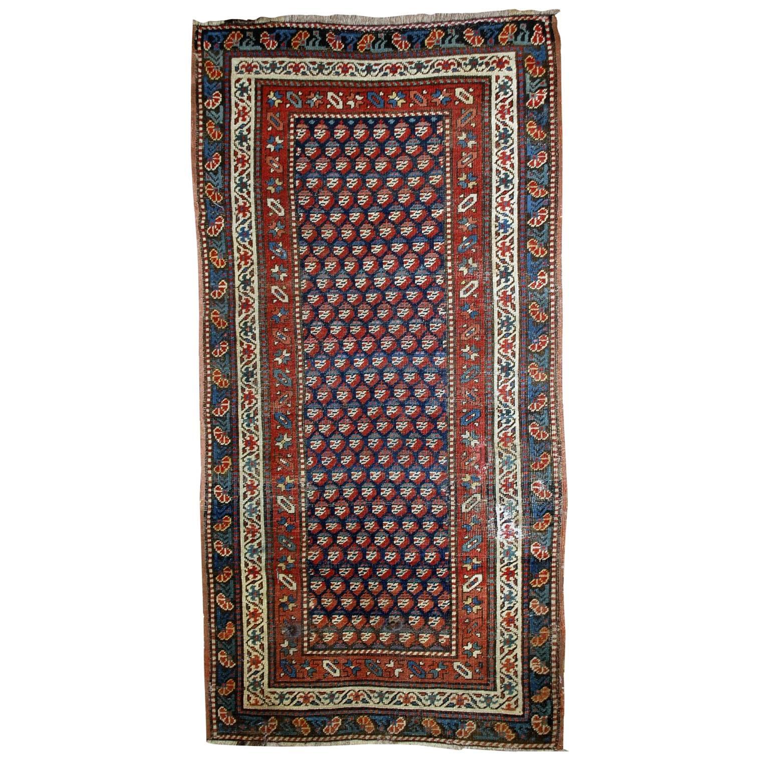Handmade Antique Caucasian Gendje Rug, 1880s, 1B522 For Sale at 1stDibs