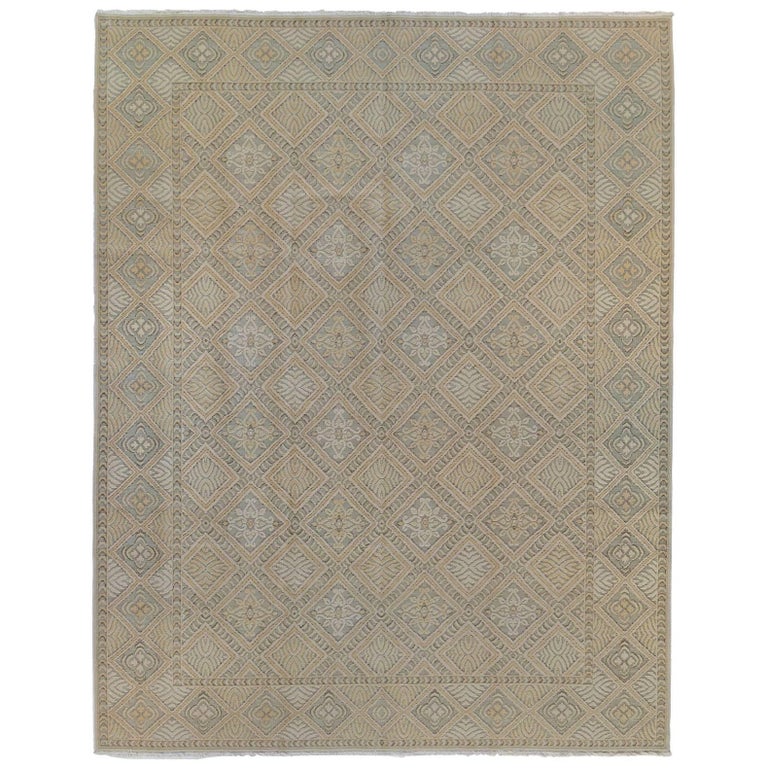Geometric Floral European Rug For Sale at 1stDibs