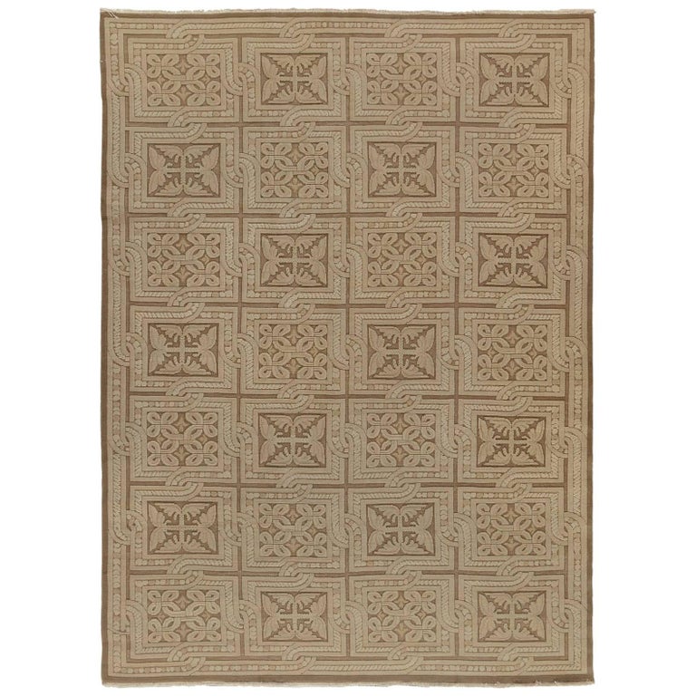 Geometric Floral European Rug For Sale at 1stDibs