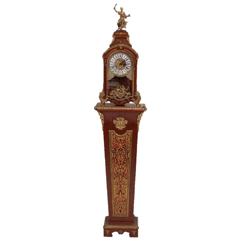 Louis XV Style Boulle Work Bracket Clock on Pedestal For Sale at 1stDibs
