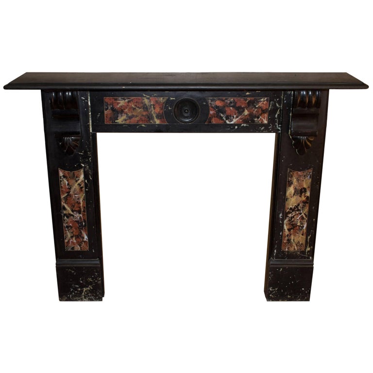 Antique Carved Welsh Slate Fireplace For Sale at 1stDibs