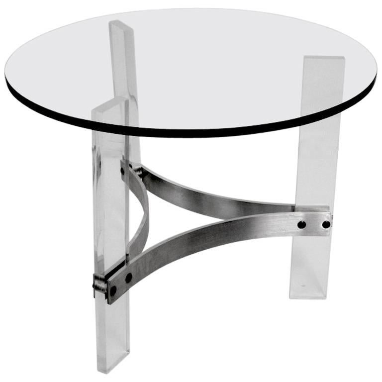 Charles Hollis Jones Table with Lucite Base For Sale at 1stDibs