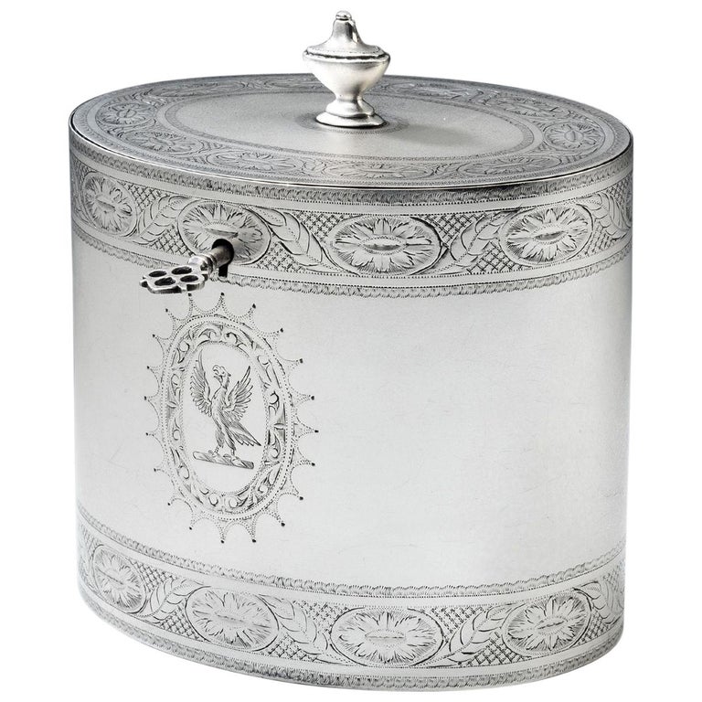 Very Fine and Rare George III Transitional Tea Caddy by Hester Bateman ...