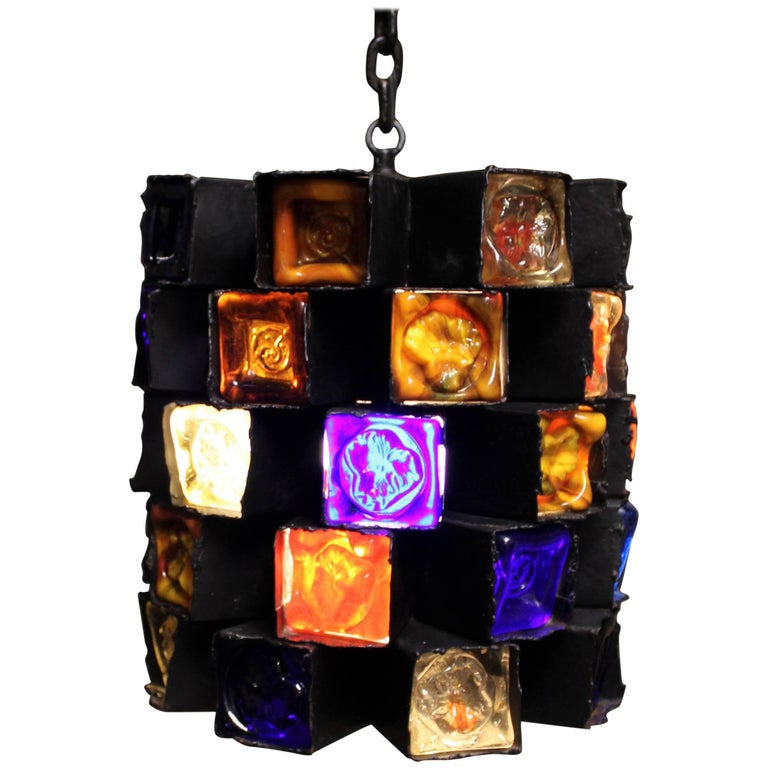 Felipe Delfinger Brutalist Chandelier for Feders at 1stDibs