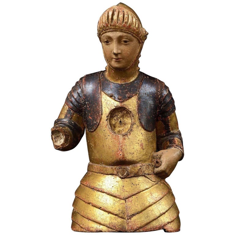 Reliquary Bust of Saint George, Gift Polychrome Wood, 15th Century ...