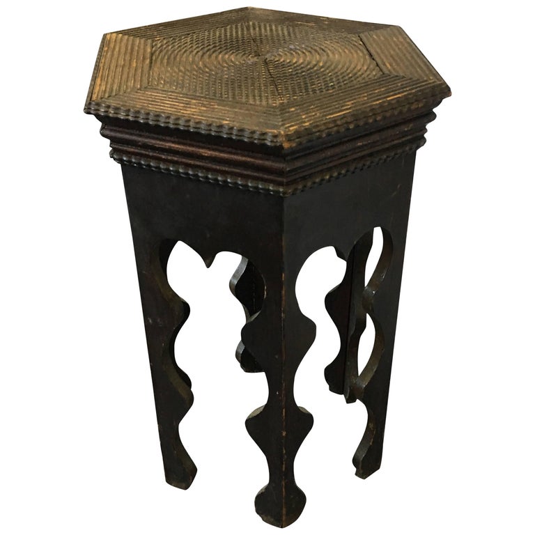 Black Moroccan Style Side Table at 1stDibs