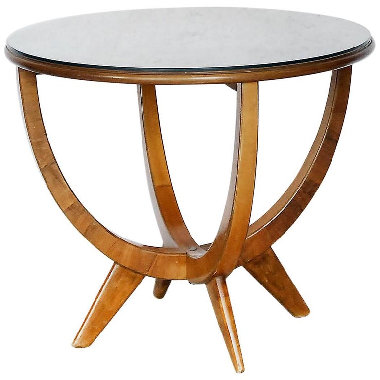 Polish Walnut Table from Bydgoskie Fabryki Mebli, 1950s at 1stDibs