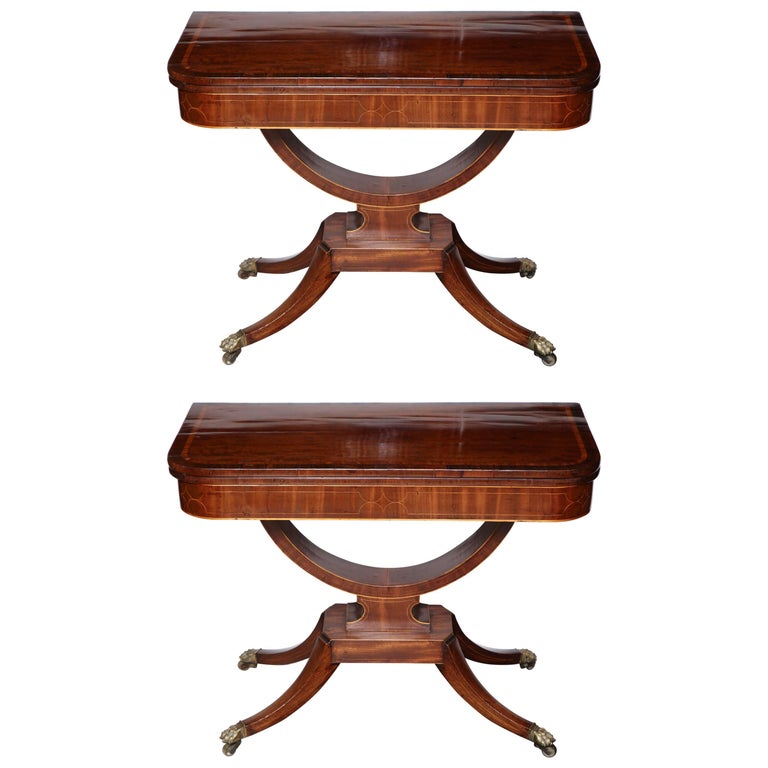 Pair of Regency Card Tables For Sale at 1stDibs