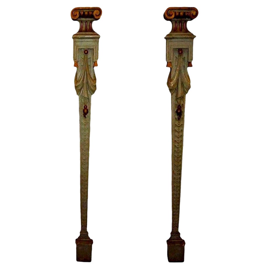 Set of 4 Italian Rococo Painted Carved Columns For Sale at 1stDibs ...