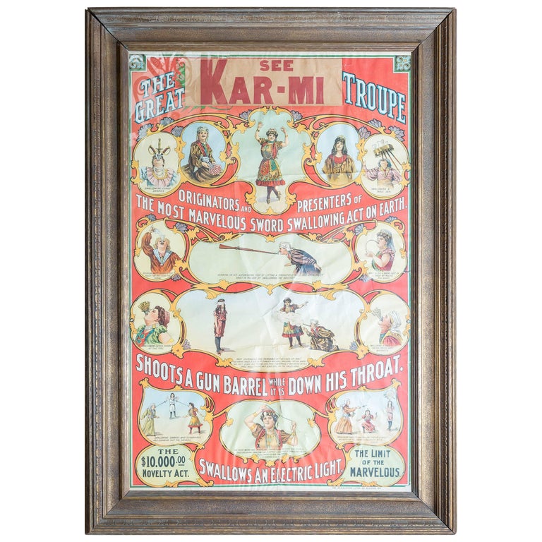 Original Color Lithograph Kar-Mi Magic Poster at 1stDibs