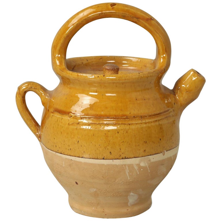 Antique French Jug with Spout and the Original Lid at 1stDibs