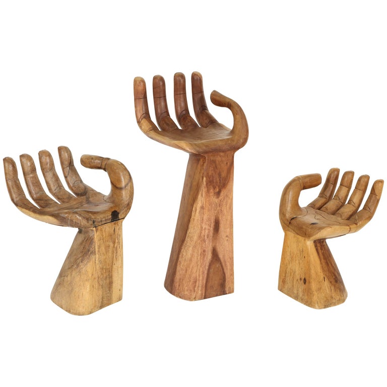 Set of Friedberg Style "Hand" Stools For Sale at 1stDibs