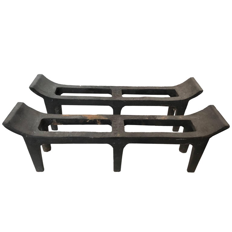 19th Century Pair of Wrought Iron Fire Dogs at 1stDibs