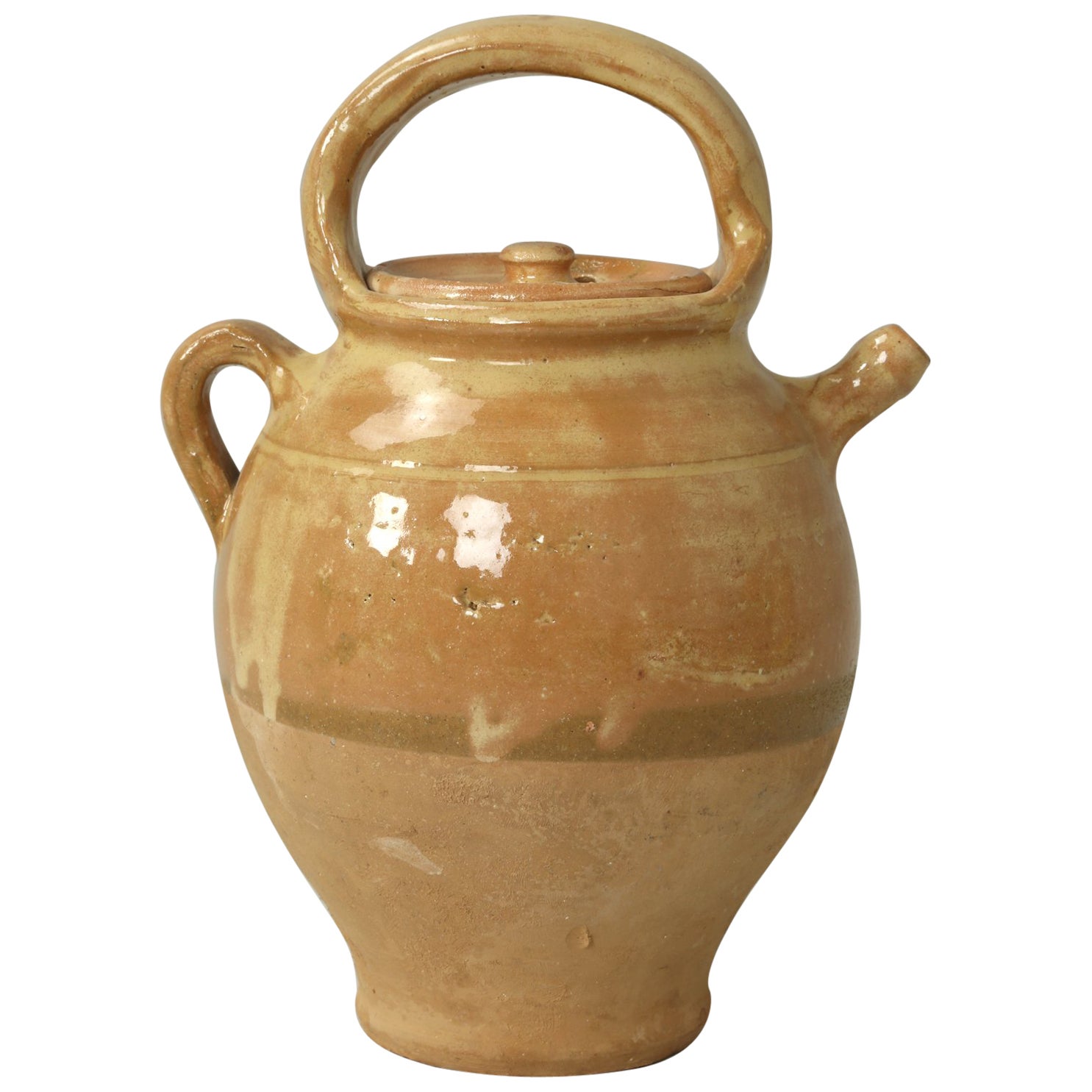 Antique French Pottery Jug with Spout, Early 1800s at 1stDibs