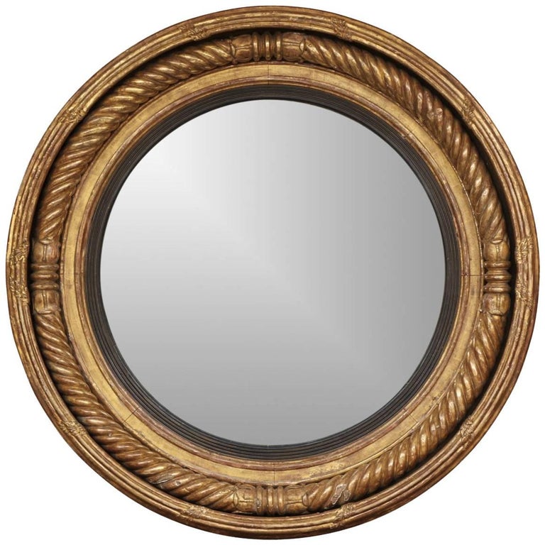 Rare Oversized Classical Regency Gilt Wood Convex Mirror, circa 1815 at ...