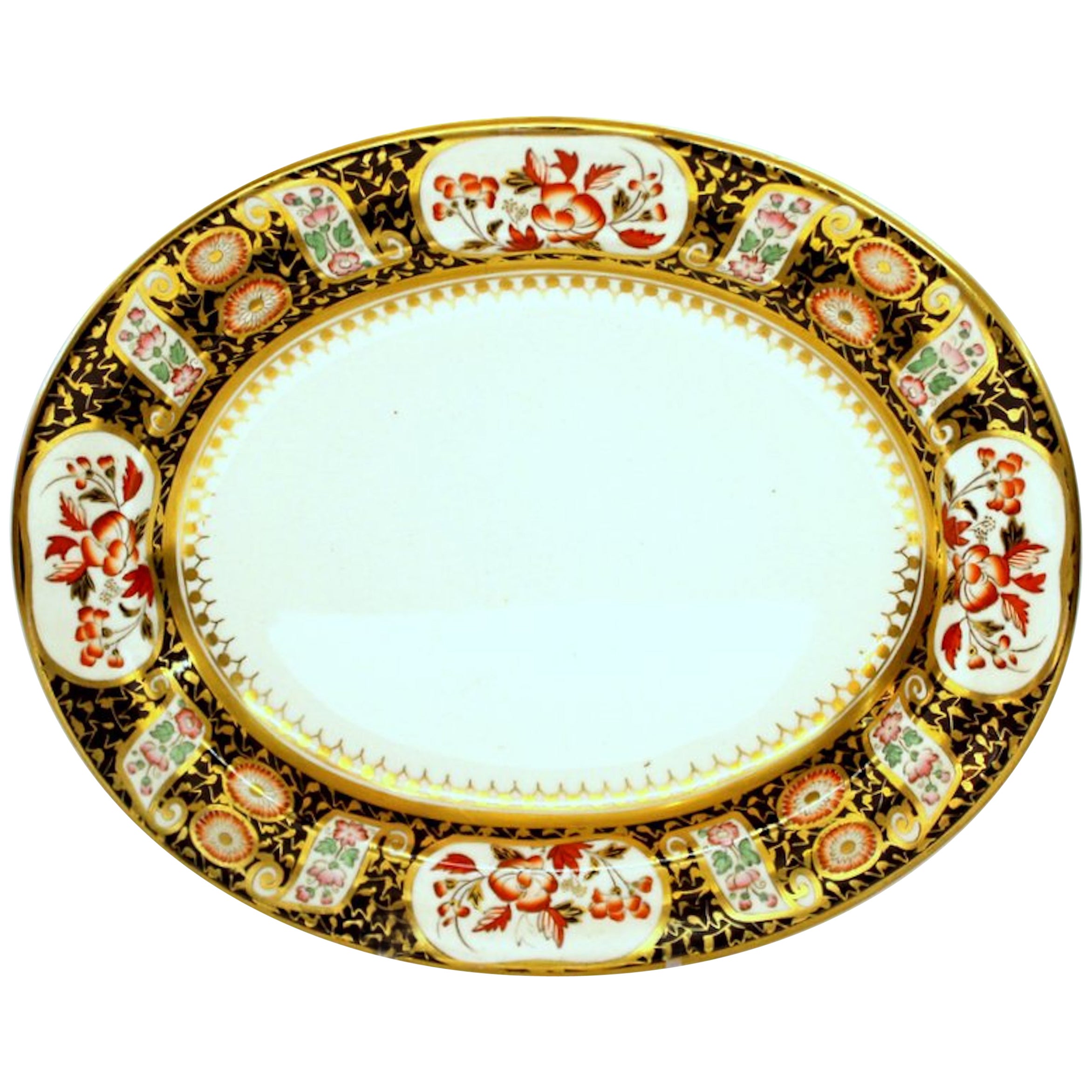 Wedgwood Antique Creamware Oval Platter with Silver Form Edge at 1stDibs