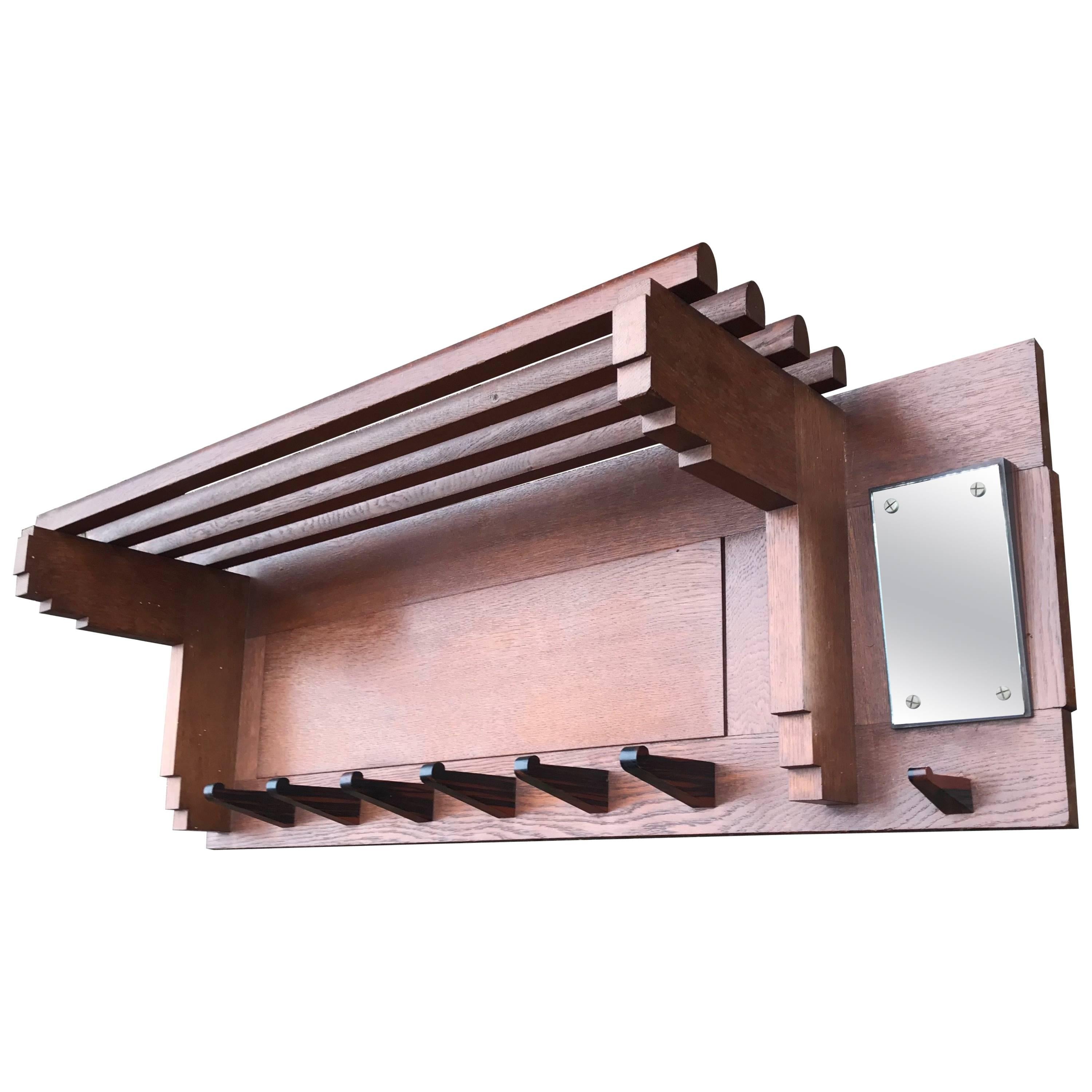 Dutch Oak Art Nouveau Arts and Crafts Wall Cabinet with Brass Decor ...