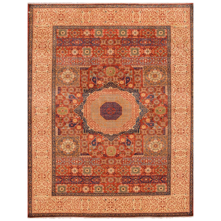 21st Century Rust/Orange Afghan Carpet For Sale at 1stDibs
