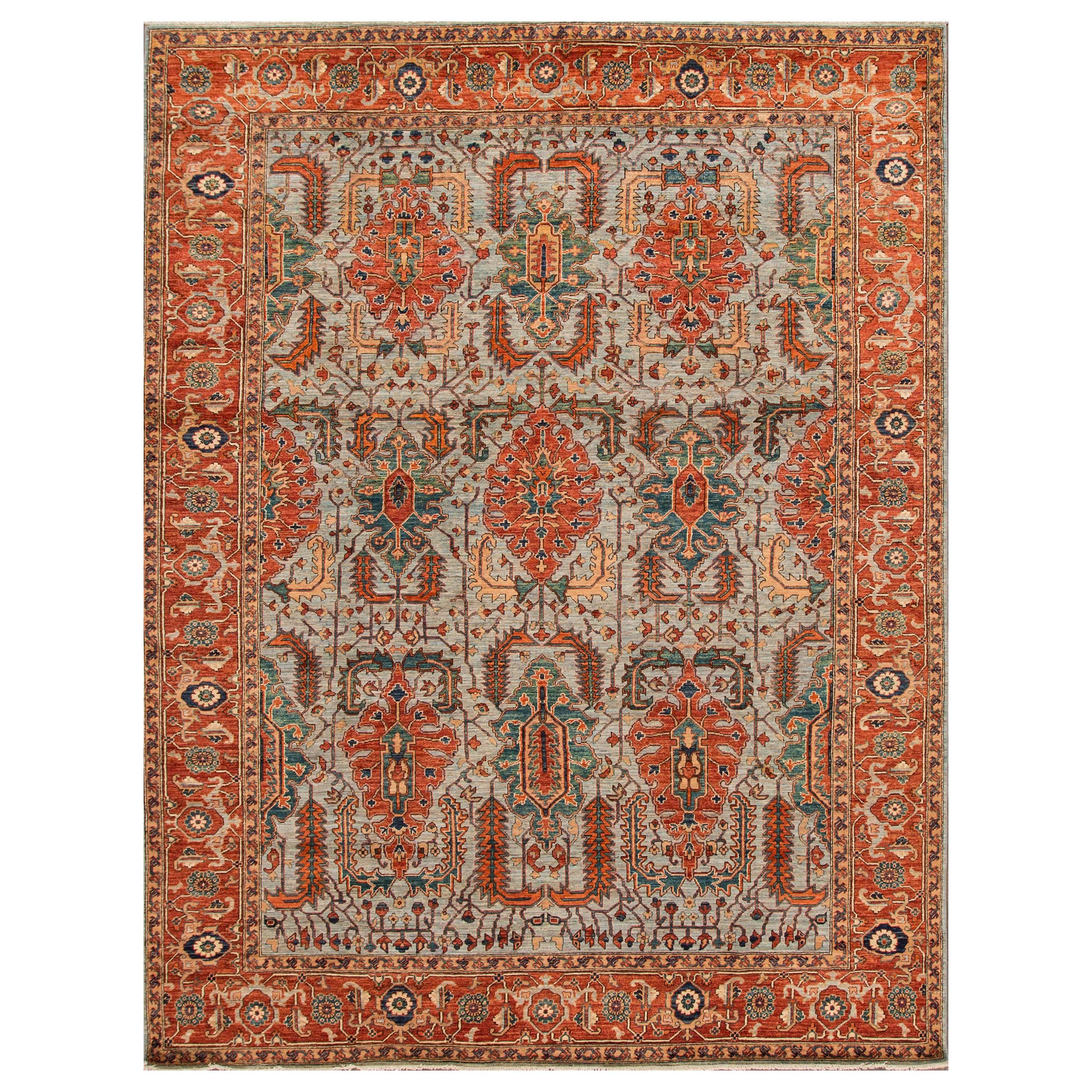 21st Century Rust/Orange Afghan Carpet For Sale at 1stDibs