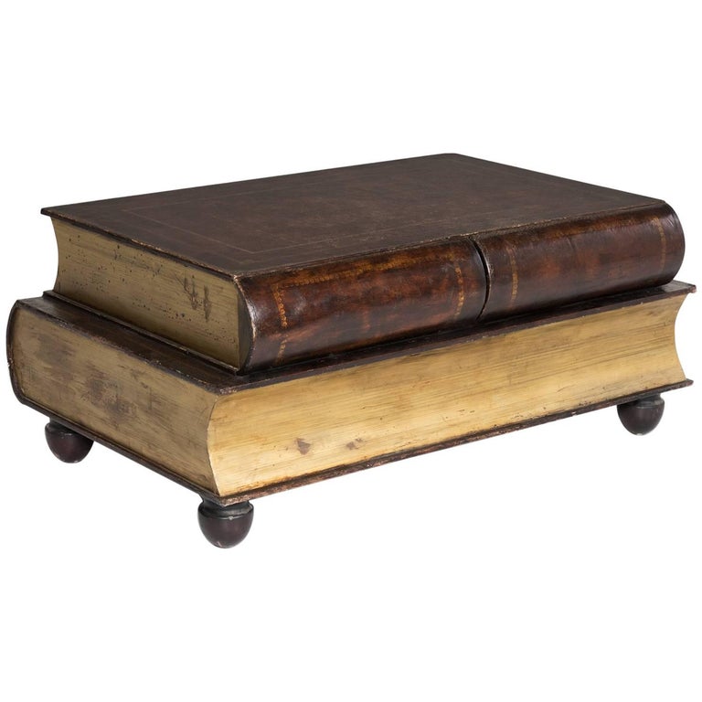Leather Cladded Book Coffee Table, circa 1950 at 1stDibs