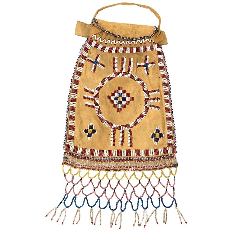 Antique Native American Beaded Bag, Apache ‘Plains’, 19th Century at ...