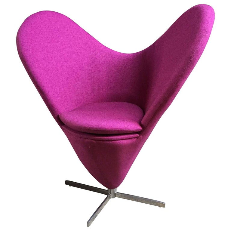 Verner Panton Style Swivel Heart Chair For Sale at 1stDibs