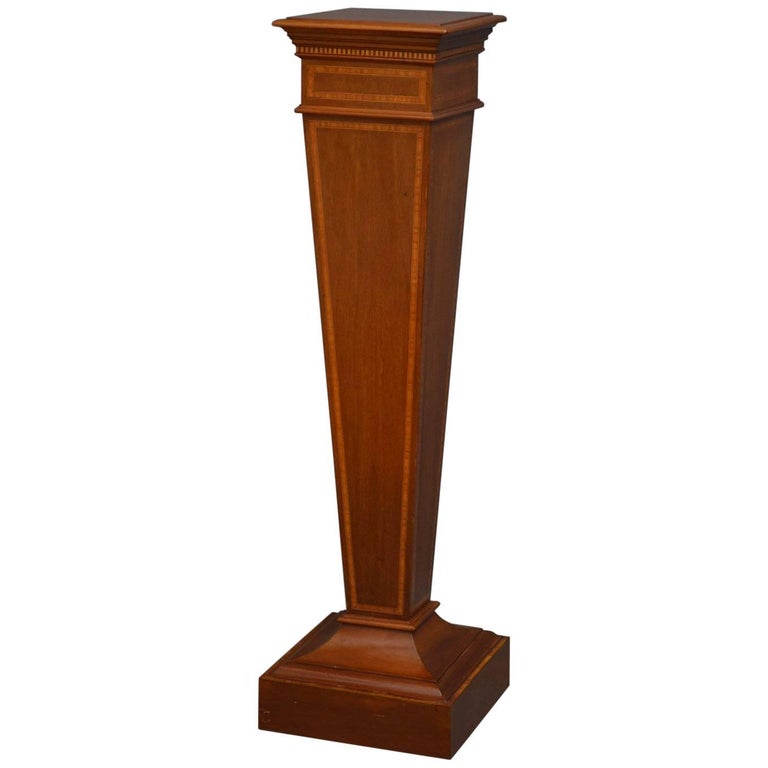 Edwardian Mahogany and Inlaid Torchere at 1stDibs