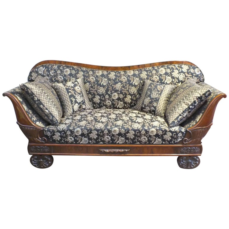 Black Brocade Sofa, 1920 For Sale at 1stDibs