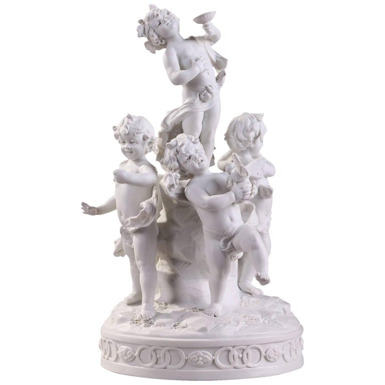 Late 19th Century Bisque Figural Group Putti Dancing at 1stDibs