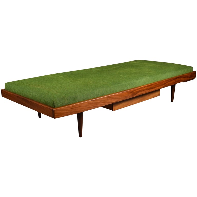 Teak Midcentury Daybed with Drawer and Extractable Coffee Table, New ...